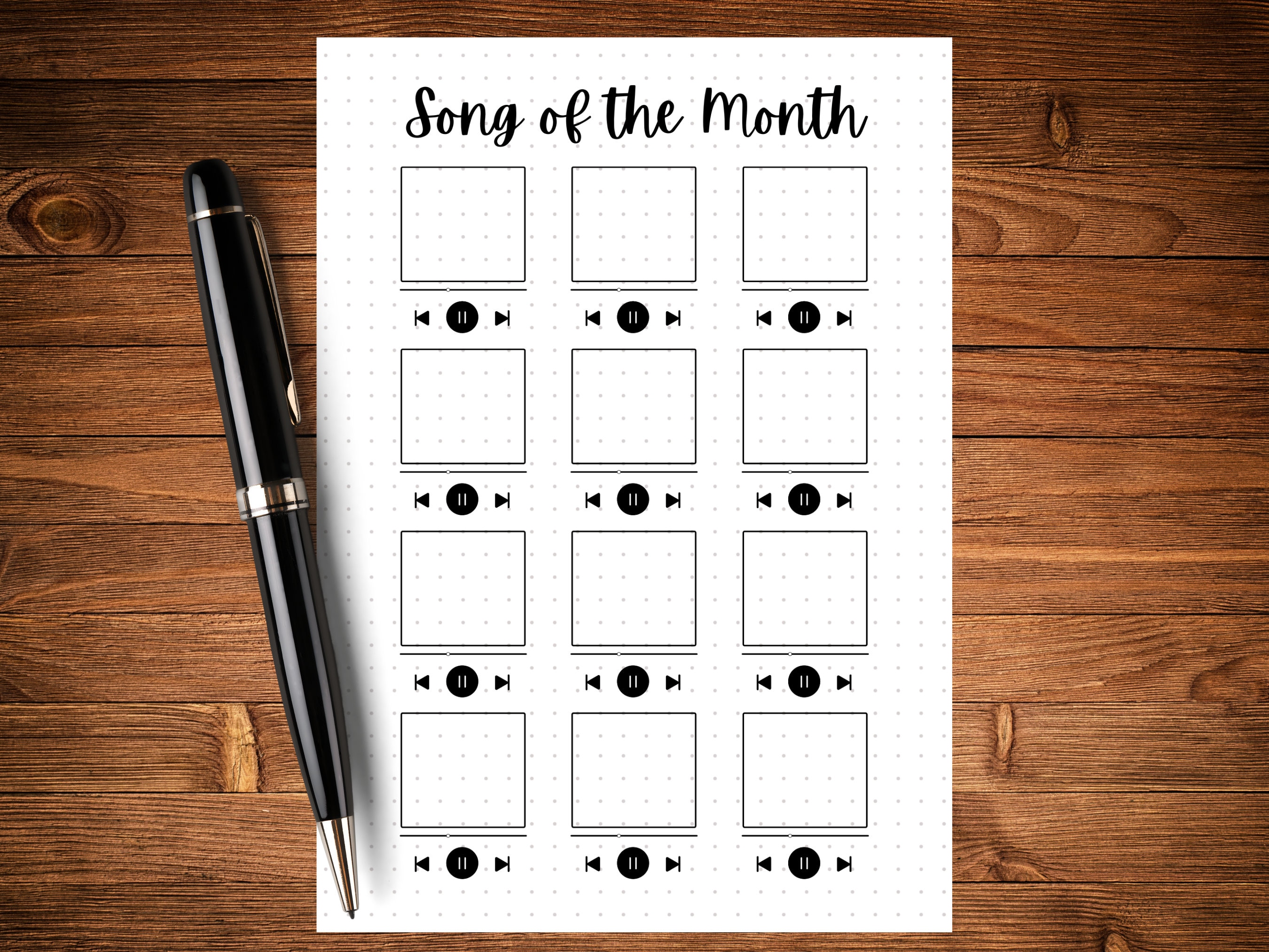 Song of the Month - Yearly Playlist - PRINTABLE Journal Page - Song ...