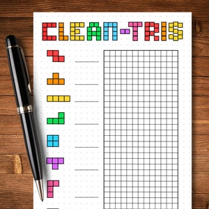 Clean-tris Tracker - PRINTABLE Journal Page - Cleaning Tracker - Chore ...
