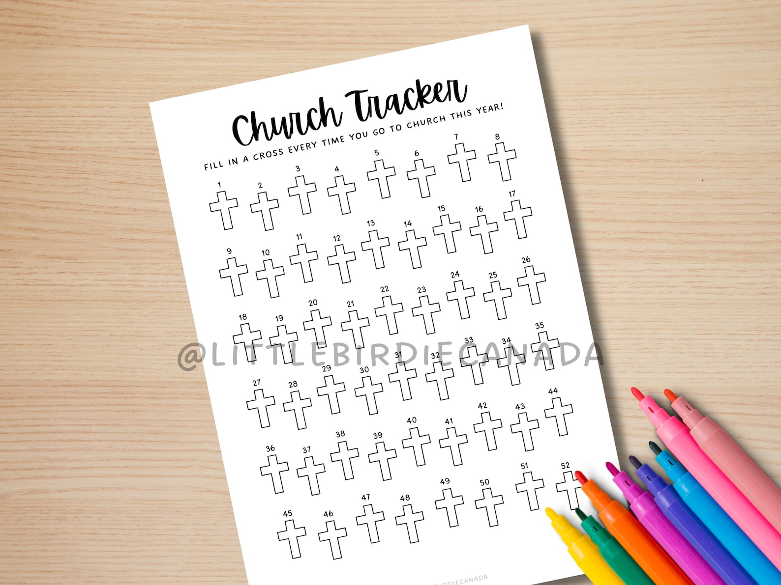 Church Tracker - PRINTABLE Journal Page - Track Church - Bible Study ...