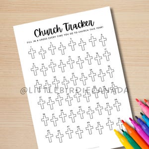 Church Tracker - PRINTABLE Journal Page - Track Church - Bible Study ...