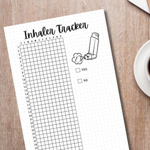 Inhaler Tracker - PRINTABLE Journal Page - Asthma Tracker - Health ...