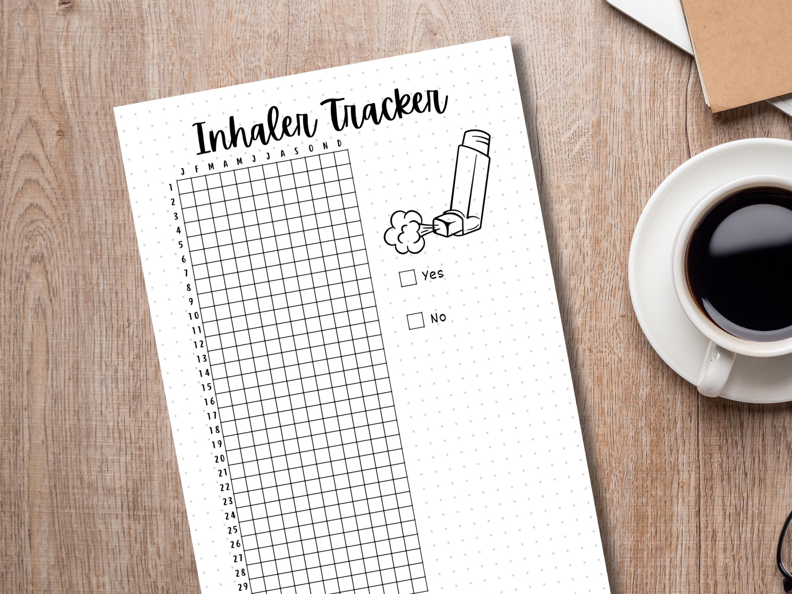 Inhaler Tracker - PRINTABLE Journal Page - Asthma Tracker - Health ...