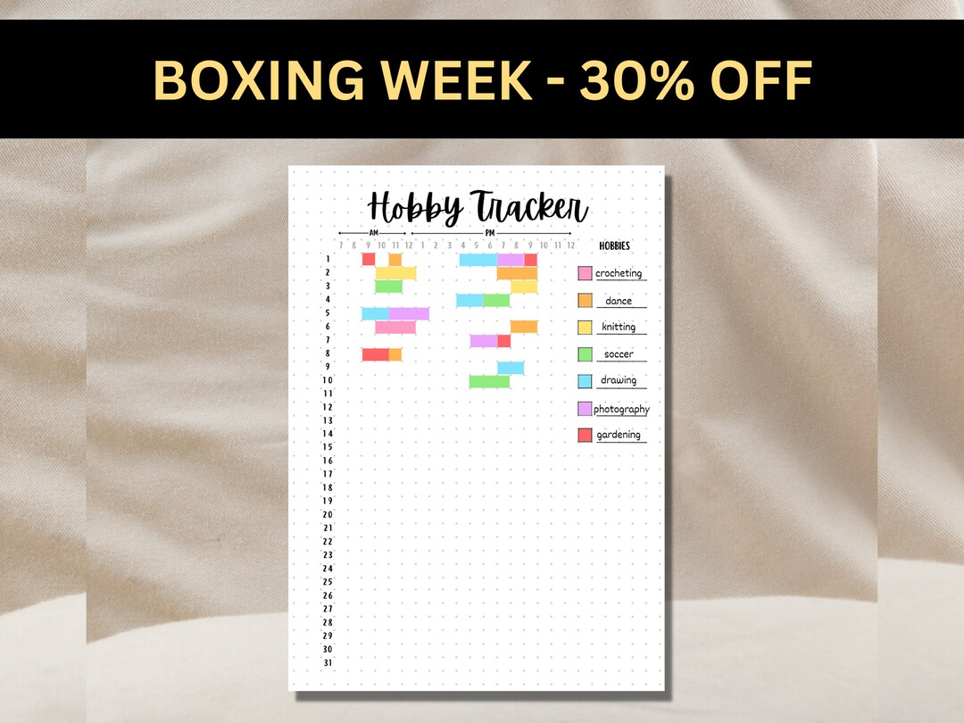 Hobby Tracker Página del diario A5 Rastreador imprimible Rastreador de ...