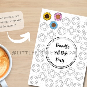 Flower Doodle of the Day - PRINTABLE Journal Page - Planner Page ...