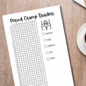 Period Cramp Tracker - PRINTABLE Journal Page - Printable Planner Page ...