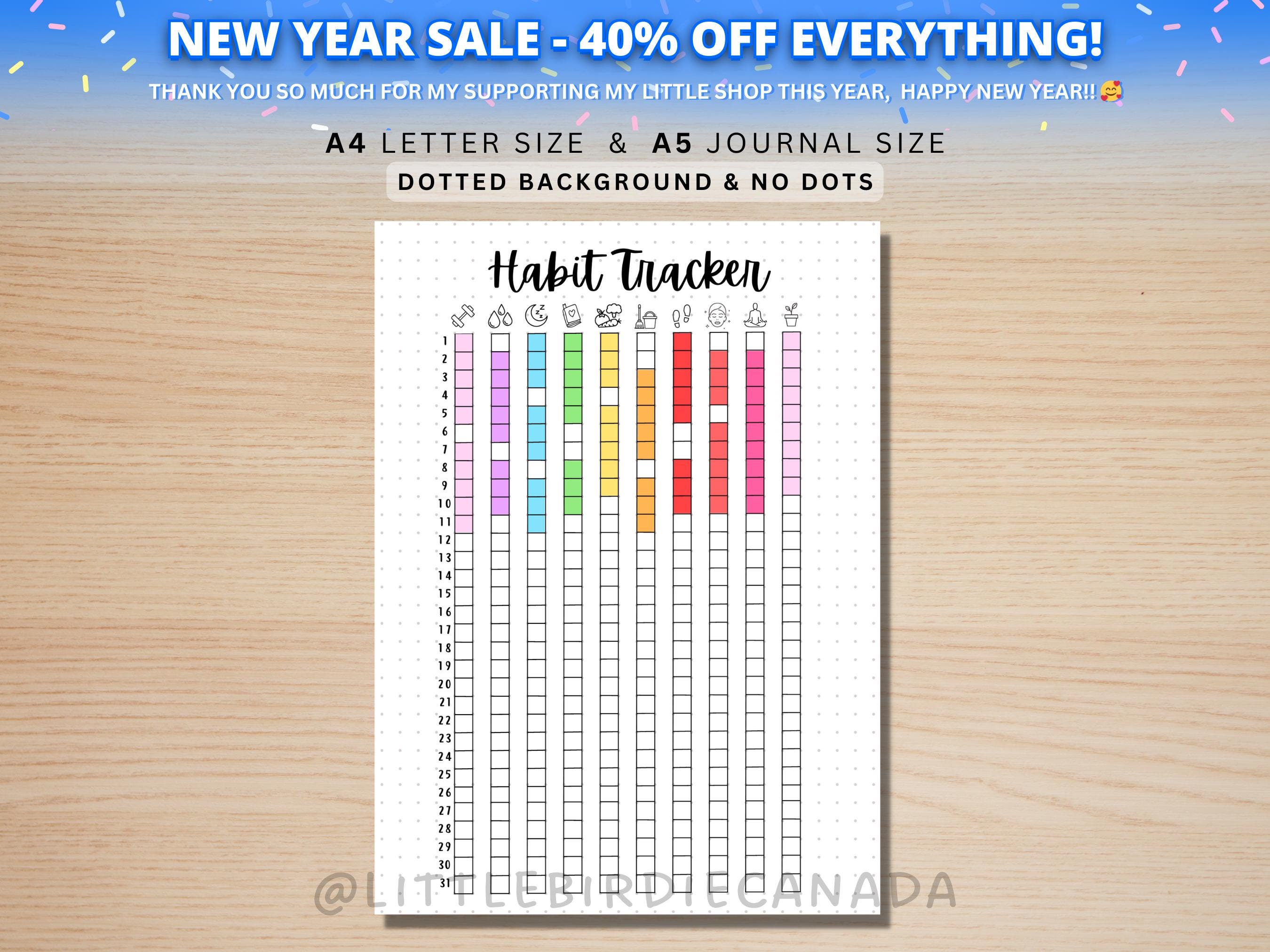 Habit Tracker - PRINTABLE Journal Page - Monthly Tracker - Monthly Goal ...