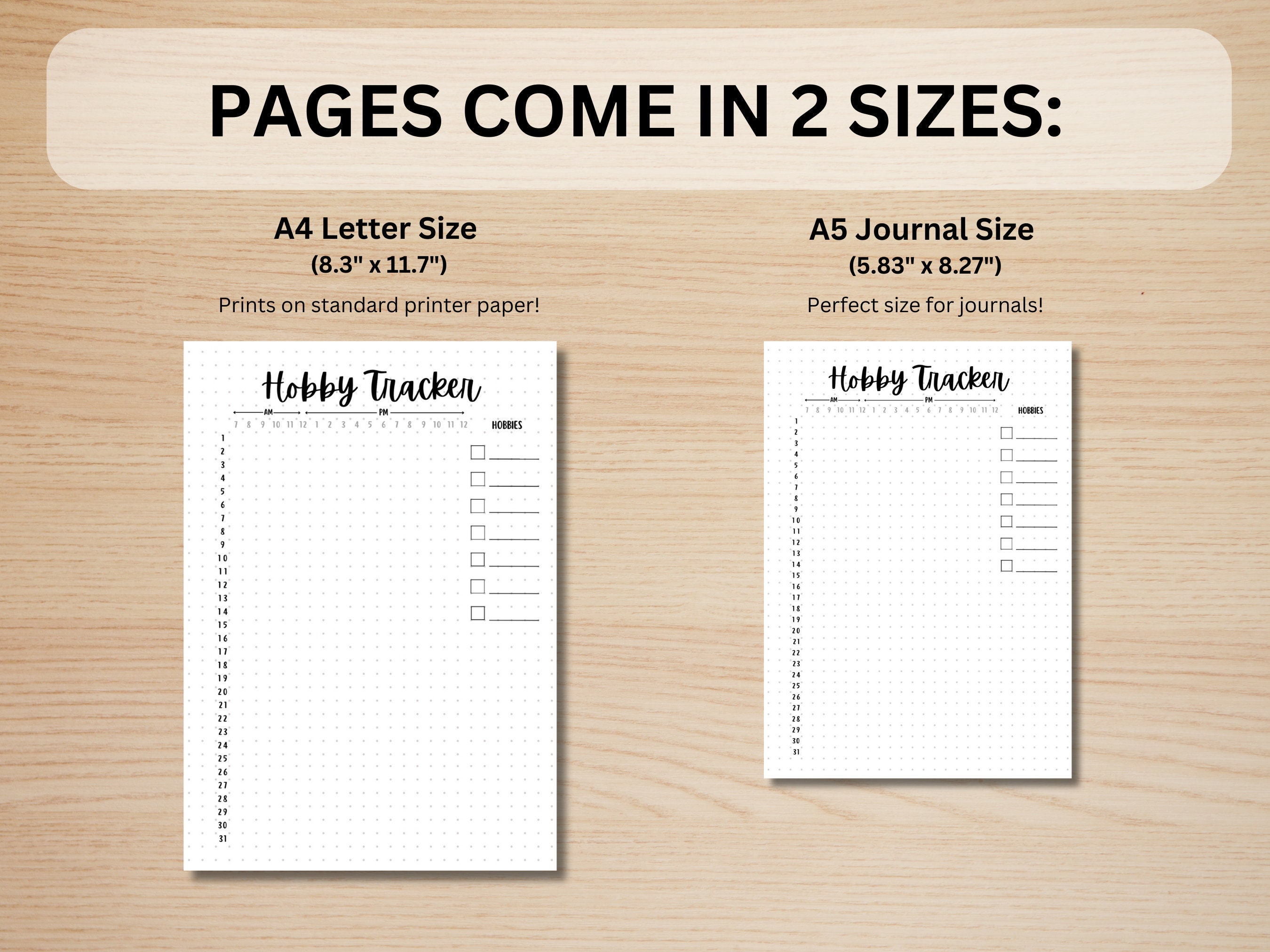 Hobby Tracker - PRINTABLE Journal Page - Habit Tracker - Hobby Journal ...