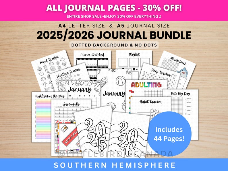 2025 / 2026 Journal Bundle SOUTHERN HEMISPHERE - PRINTABLE Journal ...