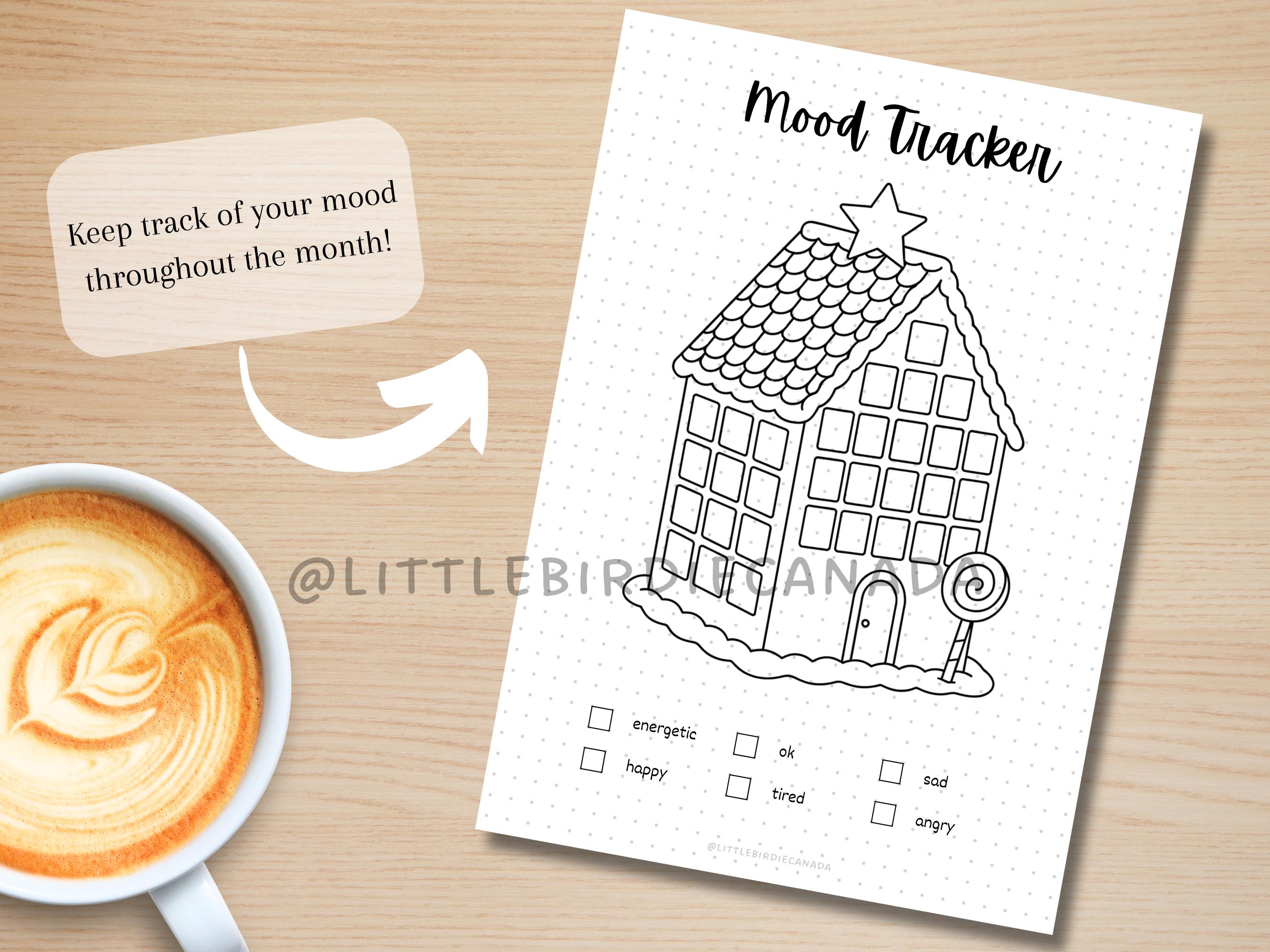 Gingerbread House Mood Tracker - PRINTABLE Journal Page - North Pole ...