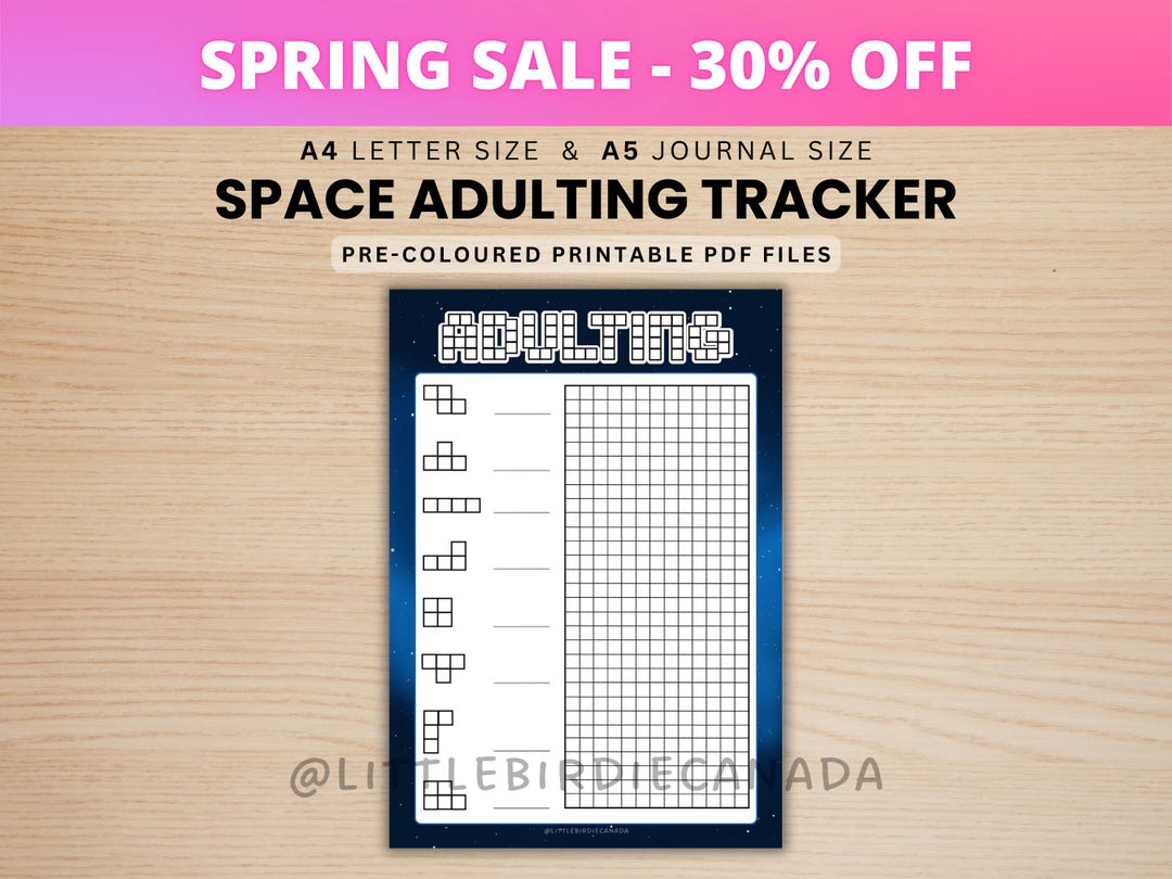 Space Adulting Tracker - PRINTABLE Journal Page - Colored Journal Page ...