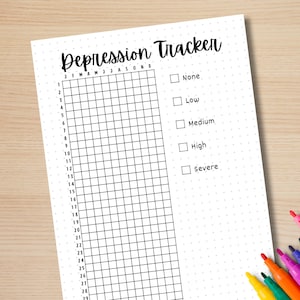 Depression Tracker - PRINTABLE Journal Page - Planner Page - Mood ...