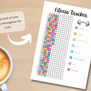 Fitness Tracker - PRINTABLE Journal Page - Exercise Tracker - Yearly ...