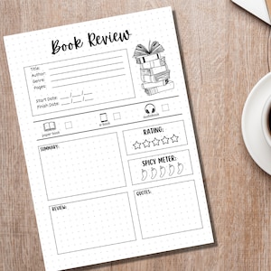 Book Review - PRINTABLE Journal Page - Planner Page - Bookclub Book ...