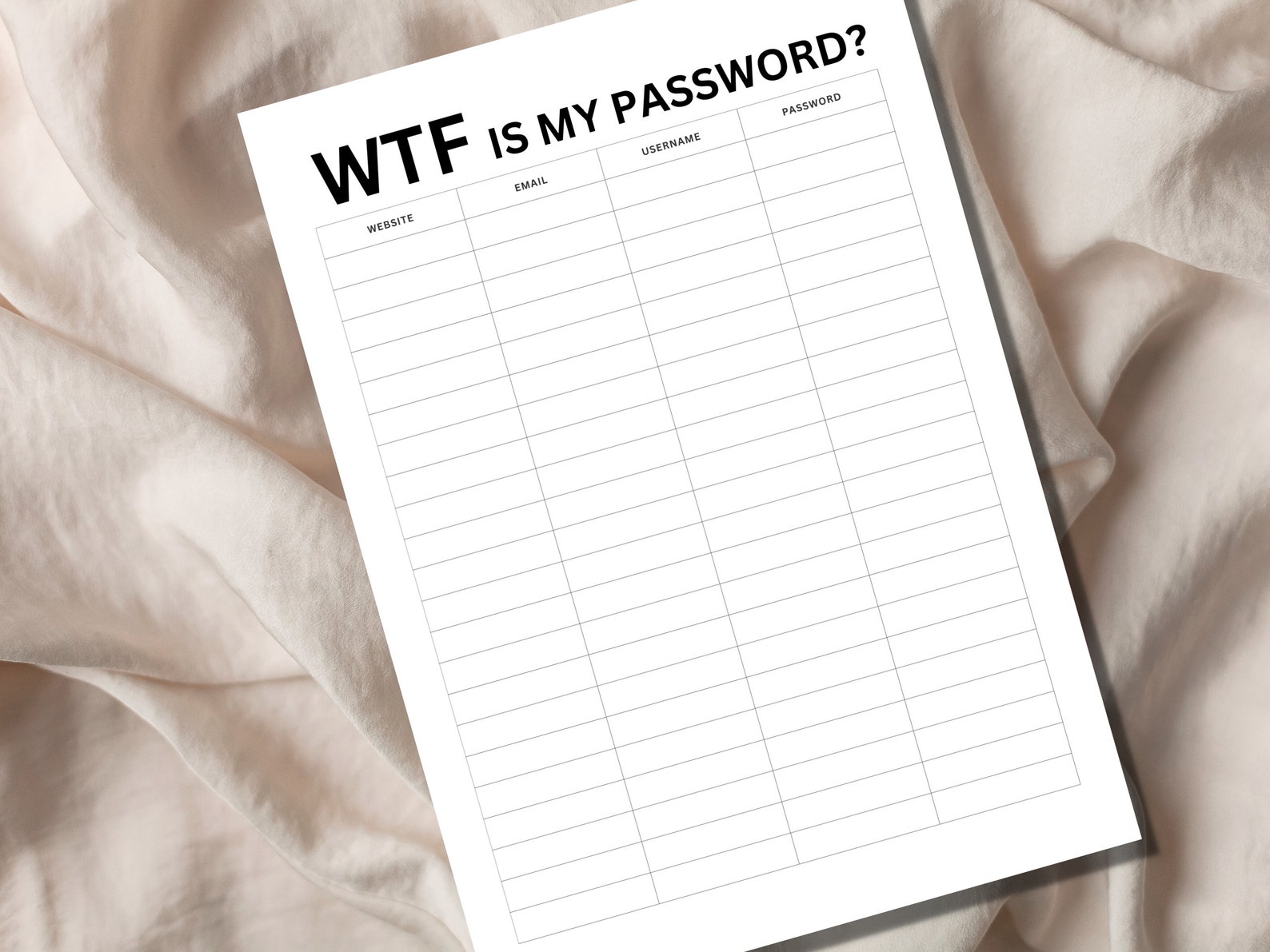WTF is My Password Tracker - Password Log - Password Organizer ...