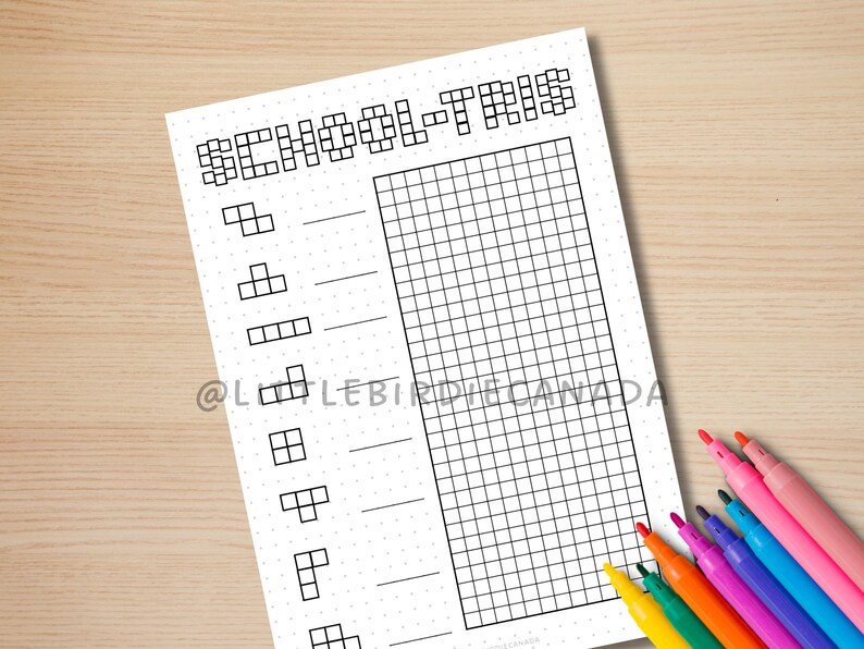 School-tris - PRINTABLE Journal Page - Monthly Tracker - Fun Habit ...