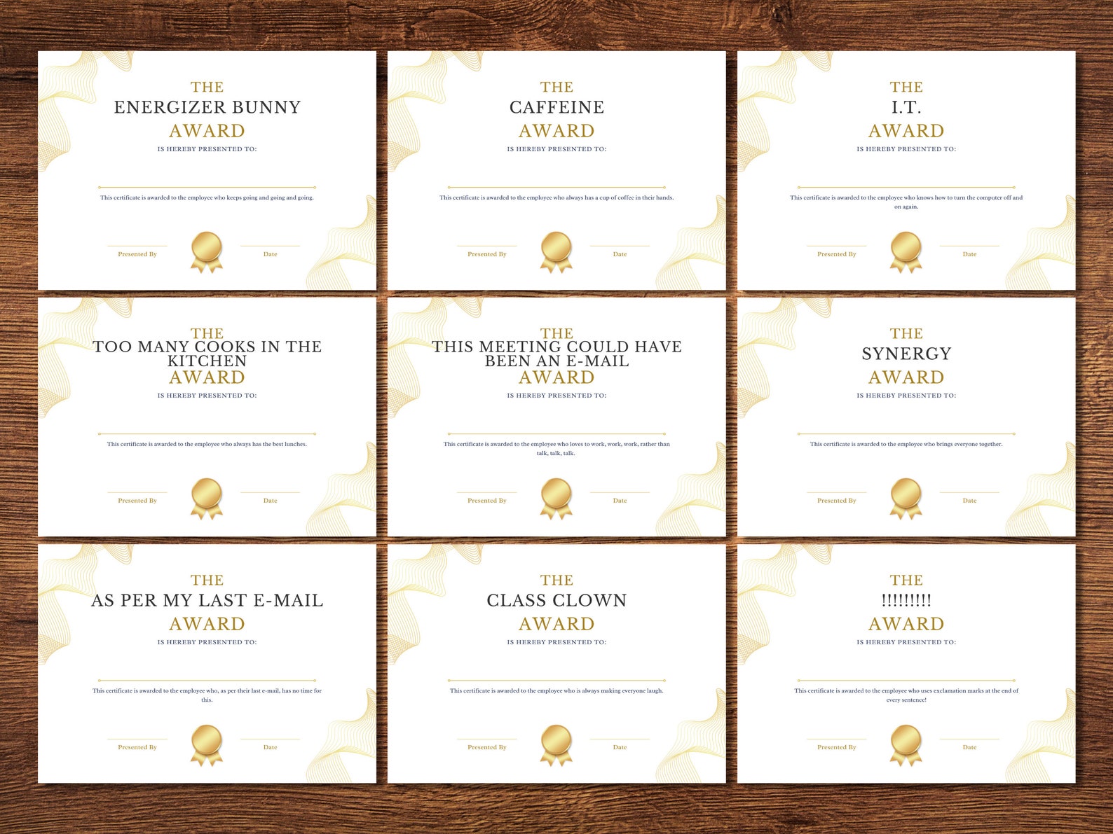 Funny Office Awards Employee Award Business Award Work Award - Etsy Canada