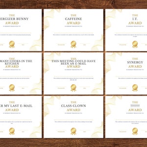 30 Funny Office Awards - Funny Employee Award - Work Award - Coworker ...