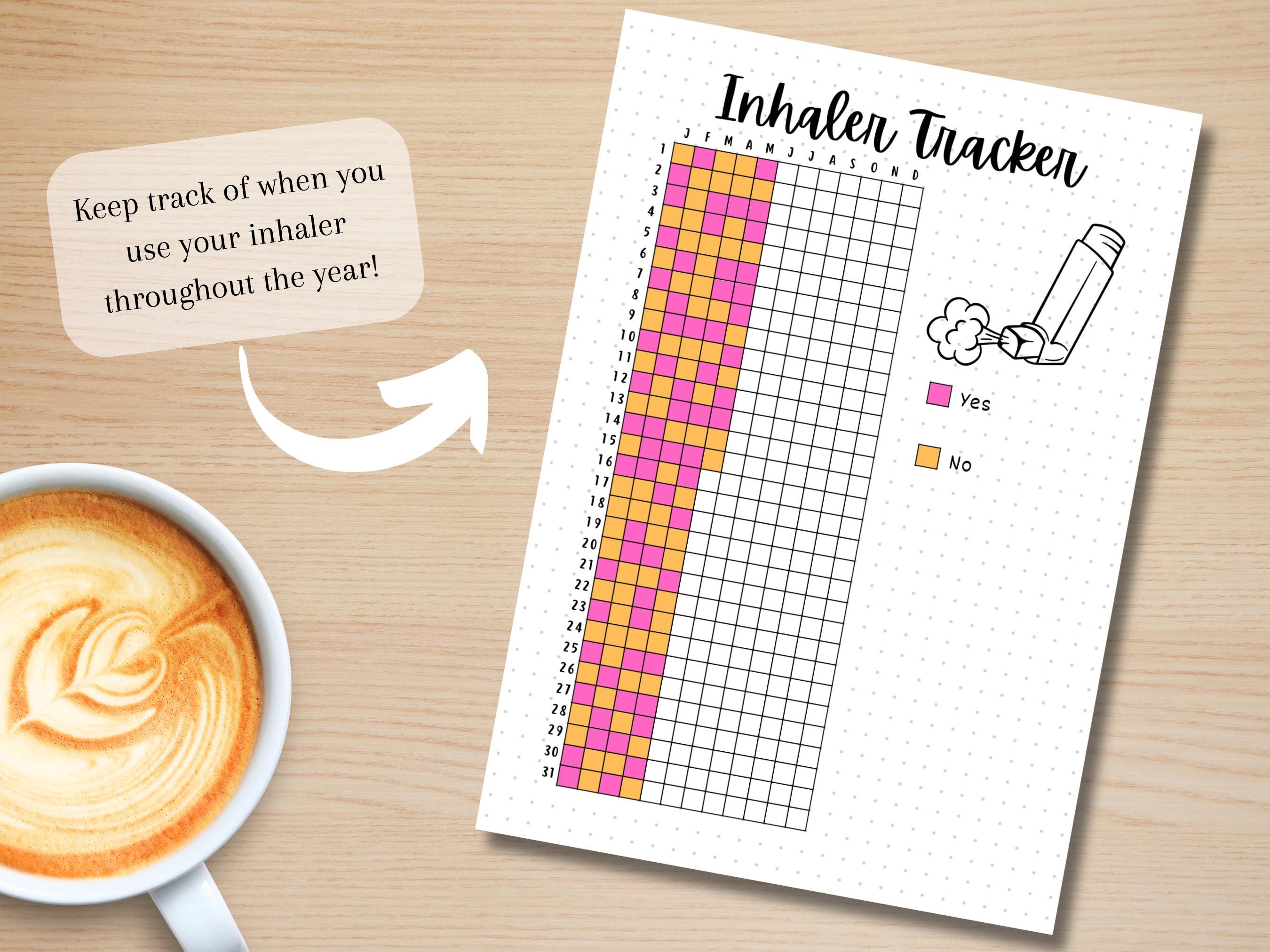 Inhaler Tracker - PRINTABLE Journal Page - Asthma Tracker - Health ...