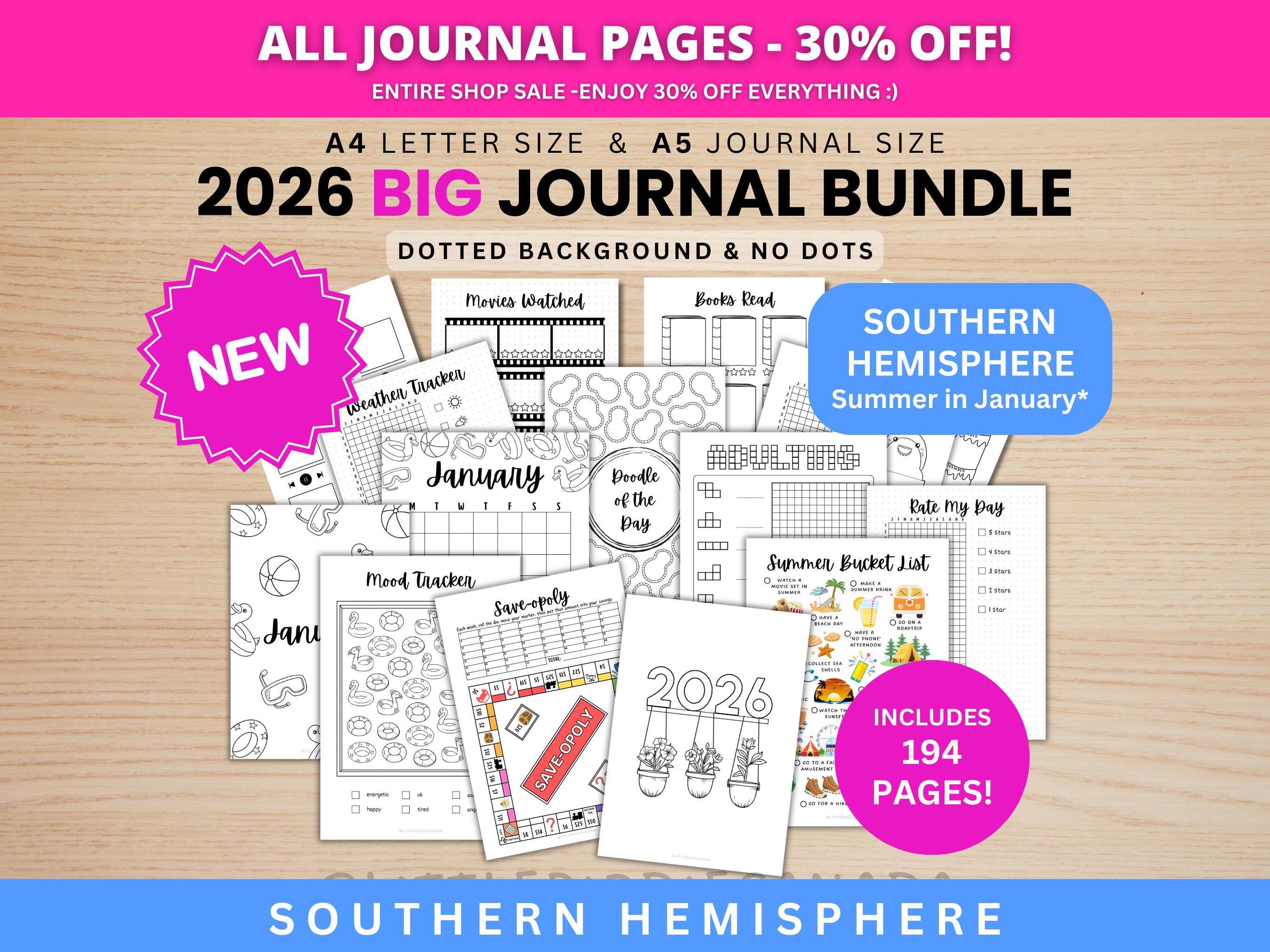 SOUTHERN HEMISPHERE 2026 BIG Journal Bundle - Printable Journal Pages ...