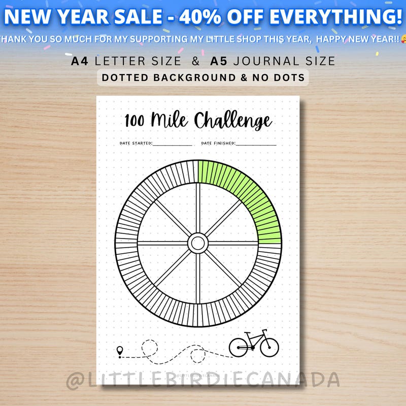 Cycled Miles Tracker - Etsy