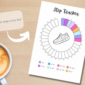 Step Tracker Monthly - PRINTABLE Journal Page - Planner Page - Fitness ...