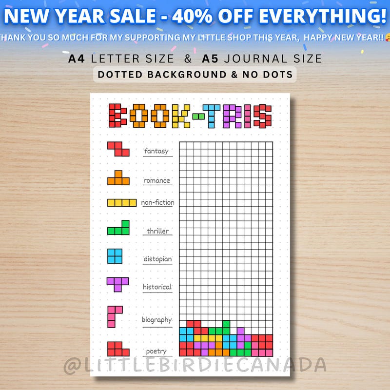 Book Tetris Printable - Etsy