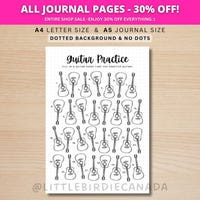 Guitar Practice Chart - Digital Download, Printable Practice Log ...
