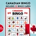 Canada Bingo Game Canadian Bingo Canada Day Activity Summer Game for ...