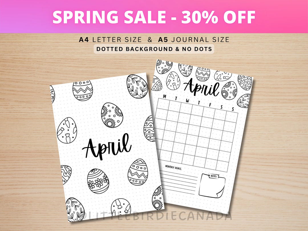 April Title Page - April Calendar - PRINTABLE Calendar - Printable ...