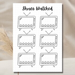 Shows Watched Tracker A5 Journal Page PRINTABLE Tracker Printable ...