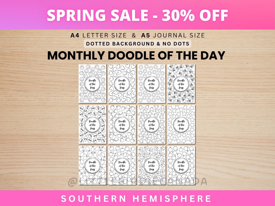 Doodle of the Day Bundle - SOUTHERN HEMISPHERE - PRINTABLE Journal ...