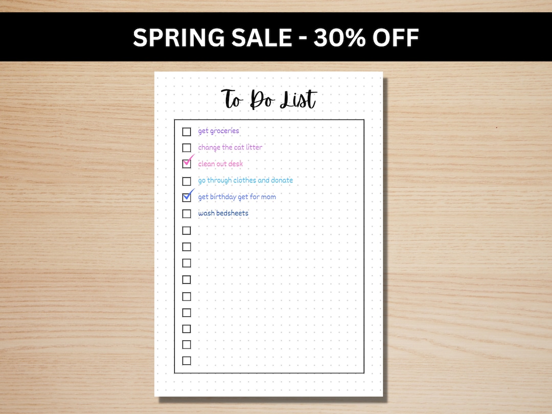 To Do List A5 Journal Page PRINTABLE Tracker to Do List Printable to Do ...