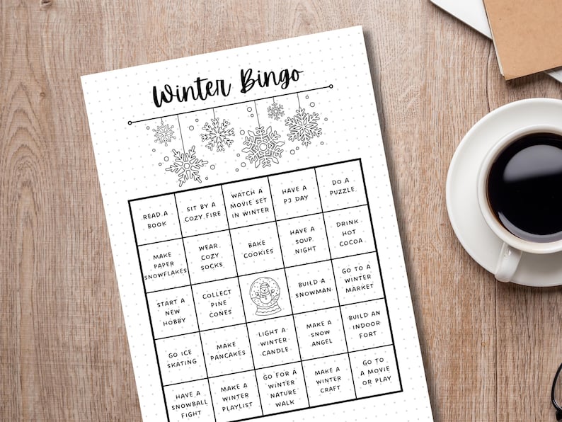 Winter Bingo Game - Winter Activities - PRINTABLE Journal Page ...