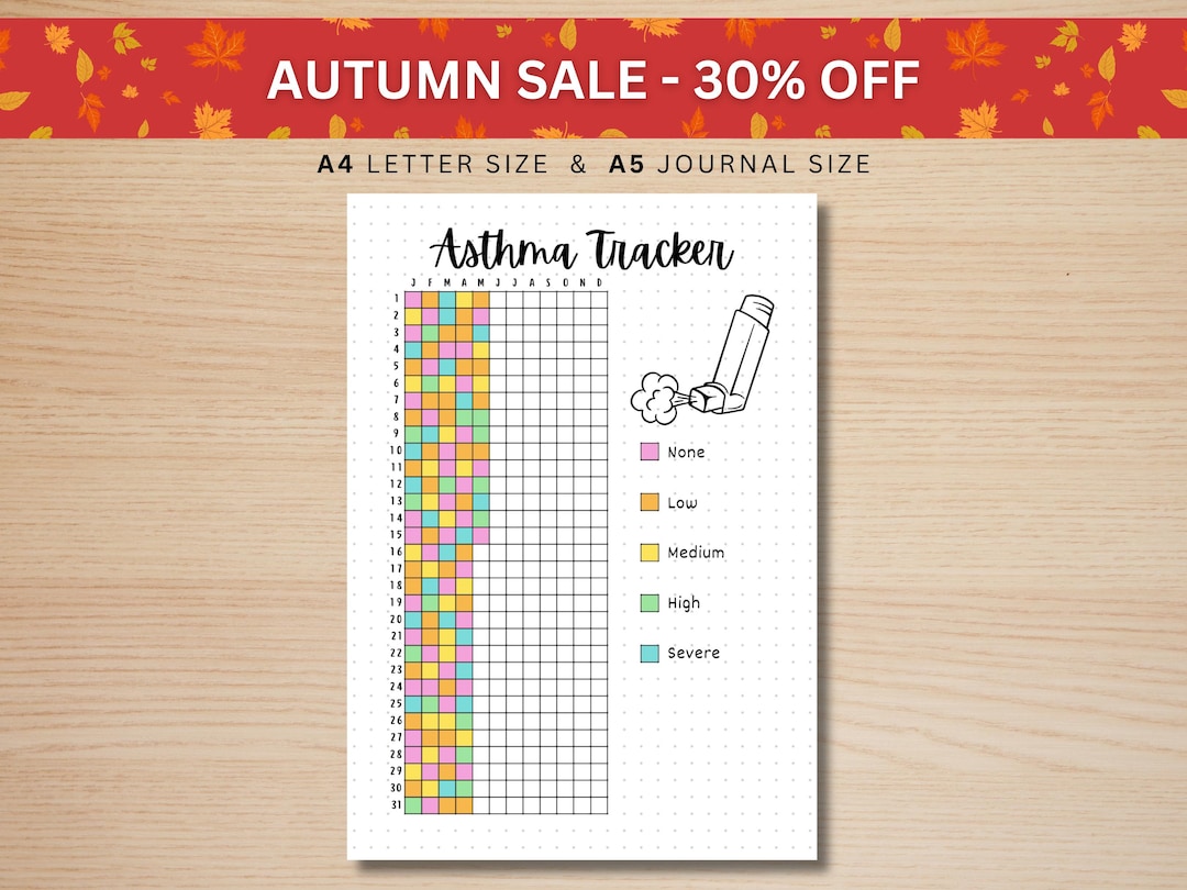 Asthma Tracker PRINTABLE Journal Page Inhaler Tracker Health Tracker ...