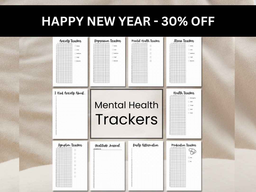 Mental Health Trackers Bundle PRINTABLE A5 Journal Pages Value Pack - Etsy