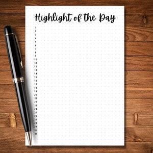 Highlight of the Day - PRINTABLE Journal Page - Memory Tracker - Daily ...