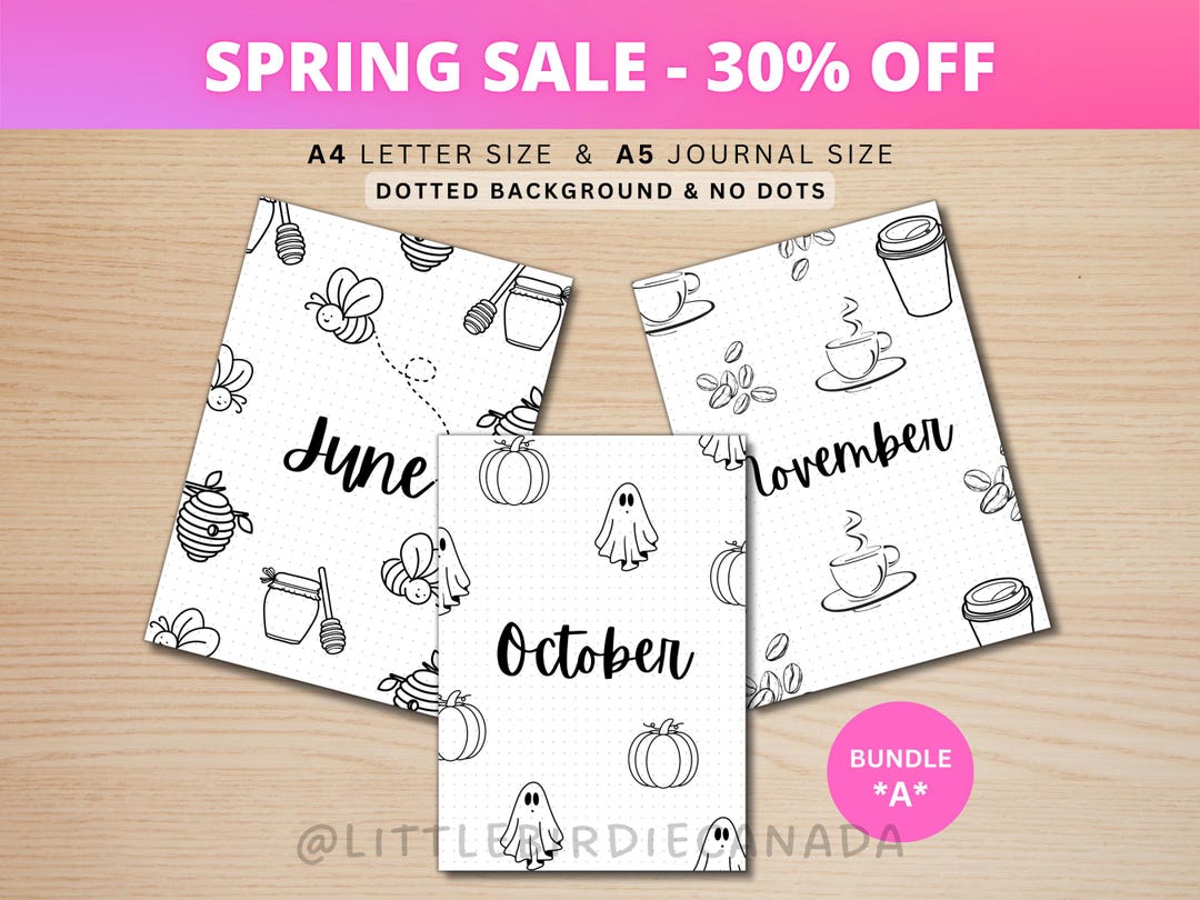 12 Month Title Pages - BUNDLE A - PRINTABLE Journal Page - Printable ...