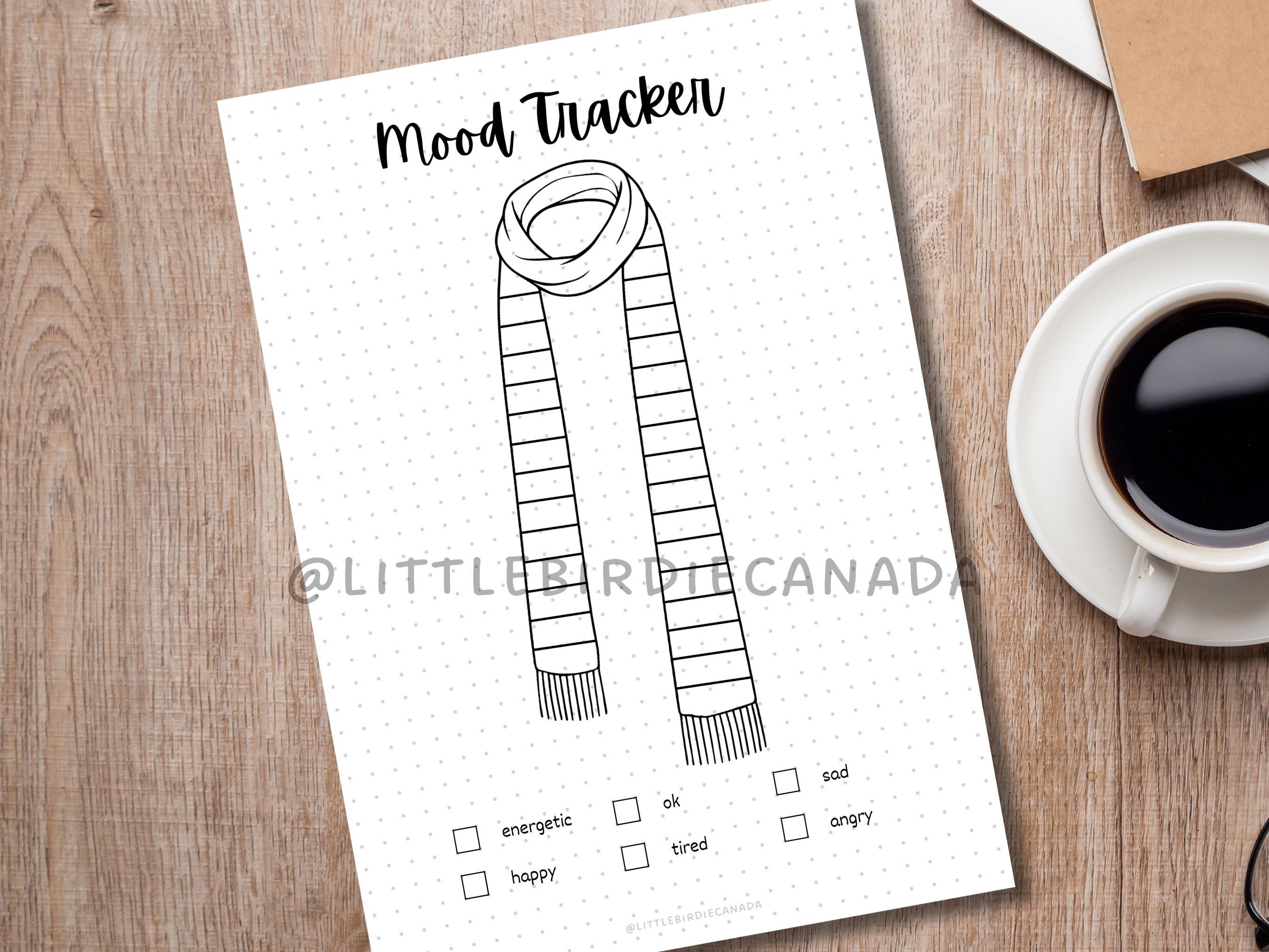 Scarf Mood Tracker - PRINTABLE Journal Page - Cozy Winter Theme ...