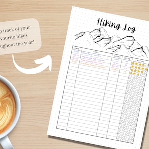 Hiking Log - PRINTABLE Journal Page - Hiking Tracker - Hike Tracker ...