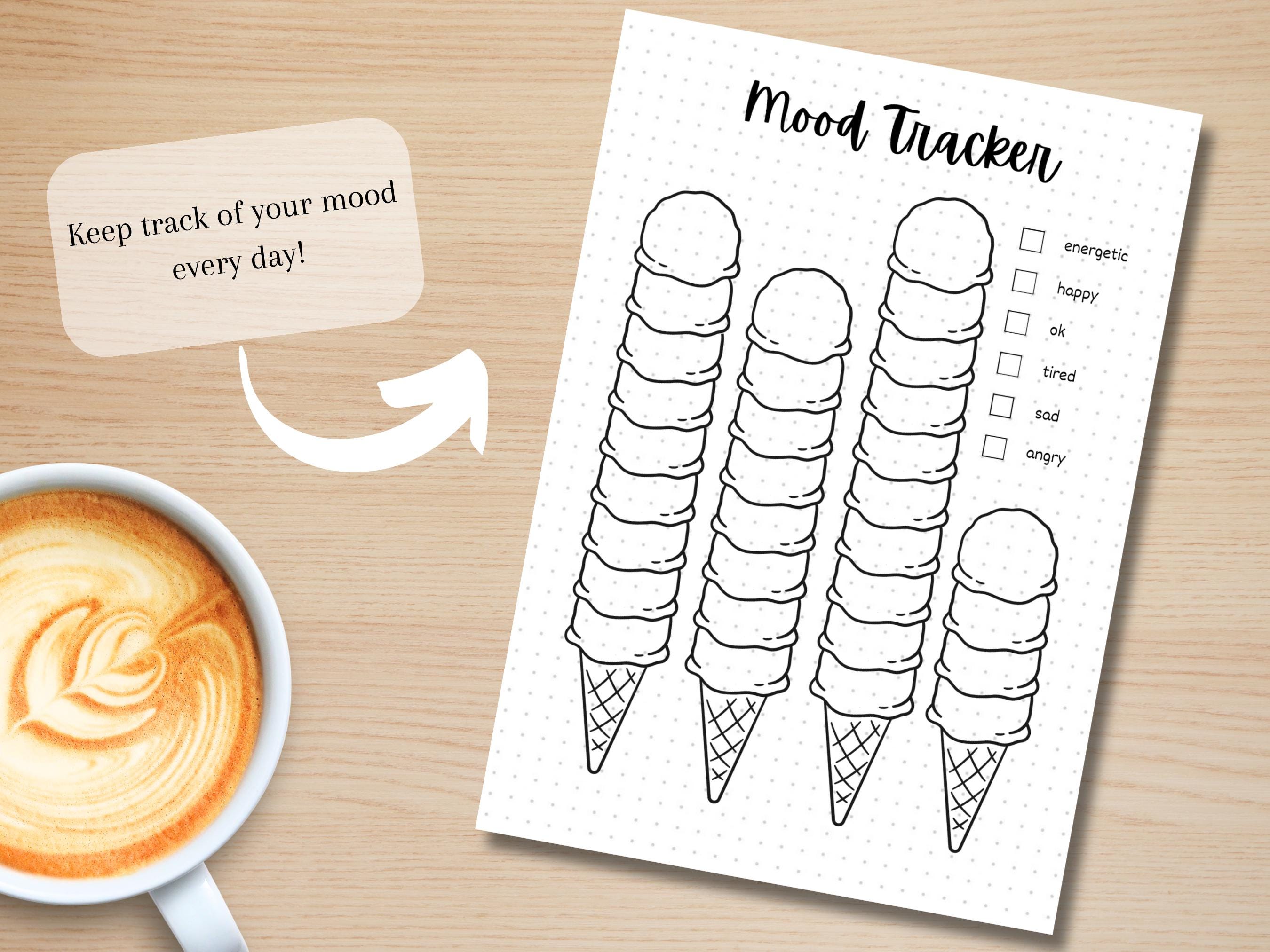 Ice Cream Mood Tracker - PRINTABLE Journal Page - Planner Page ...
