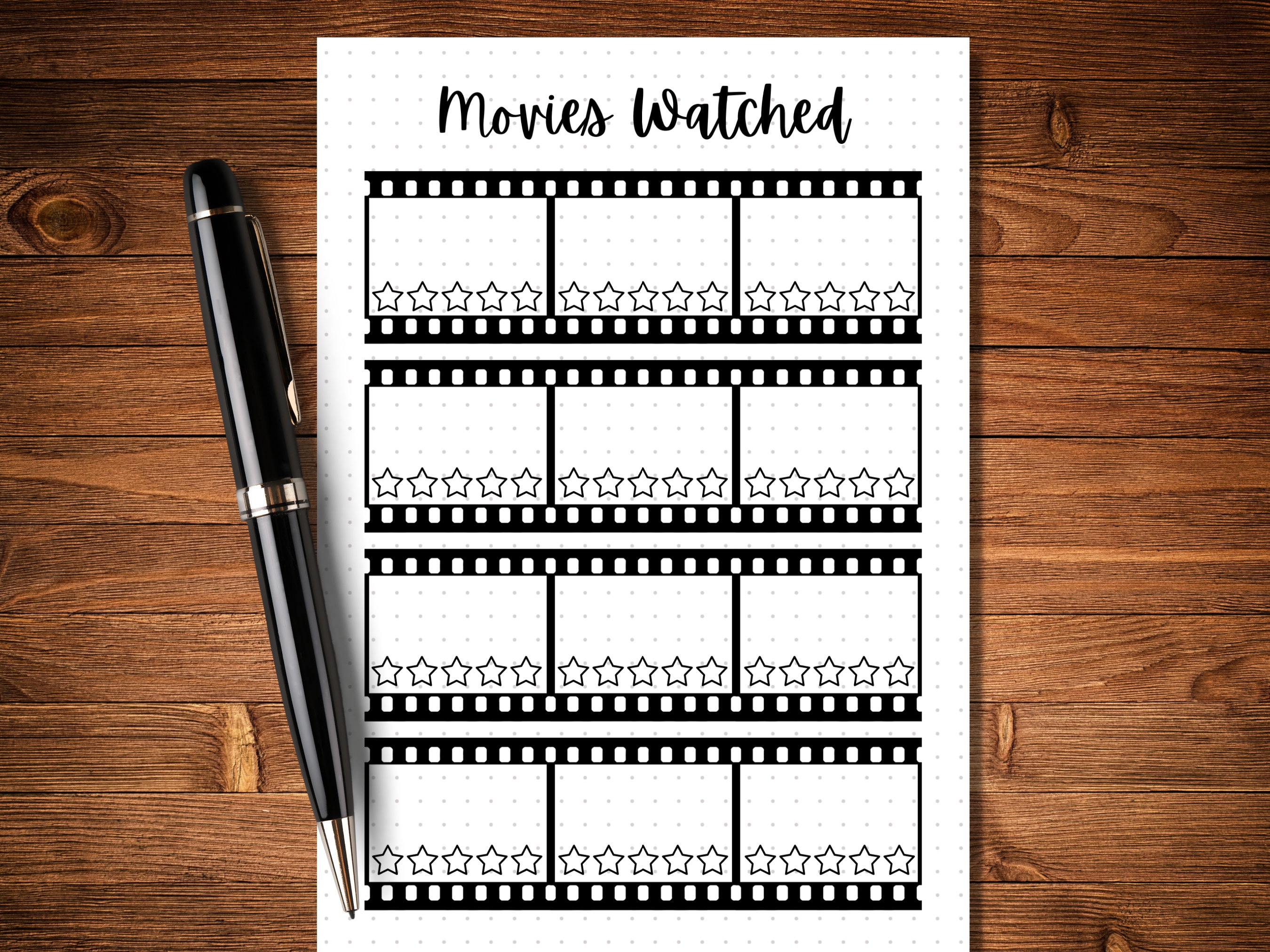 Movie Tracker - PRINTABLE Journal Page - Printable Planner Page - Track ...