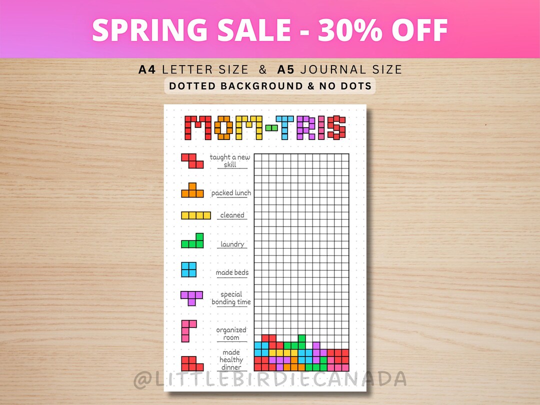 Mom-tris Tracker - PRINTABLE Journal Page - Planner Page - Monthly ...