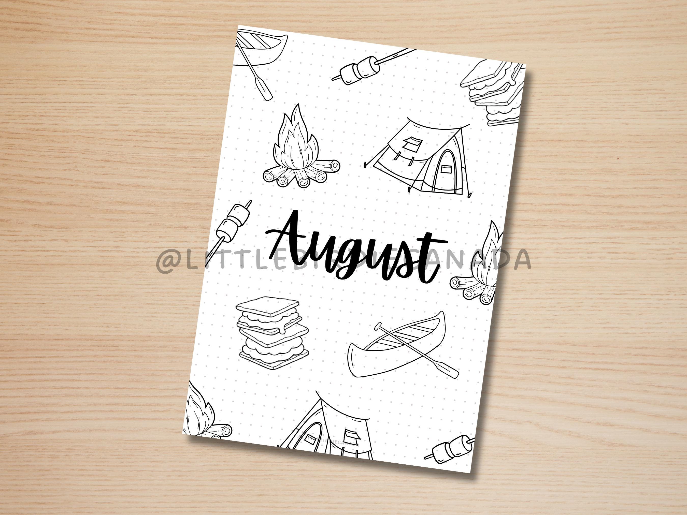 August Title Page and Calendar - PRINTABLE Calendar - Camping Theme ...