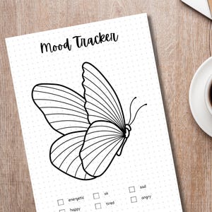 Butterfly Mood Tracker - PRINTABLE Journal Page - Planner Page ...