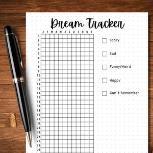 Dream Tracker PRINTABLE Journal Page Printable Planner Page Dream Log ...
