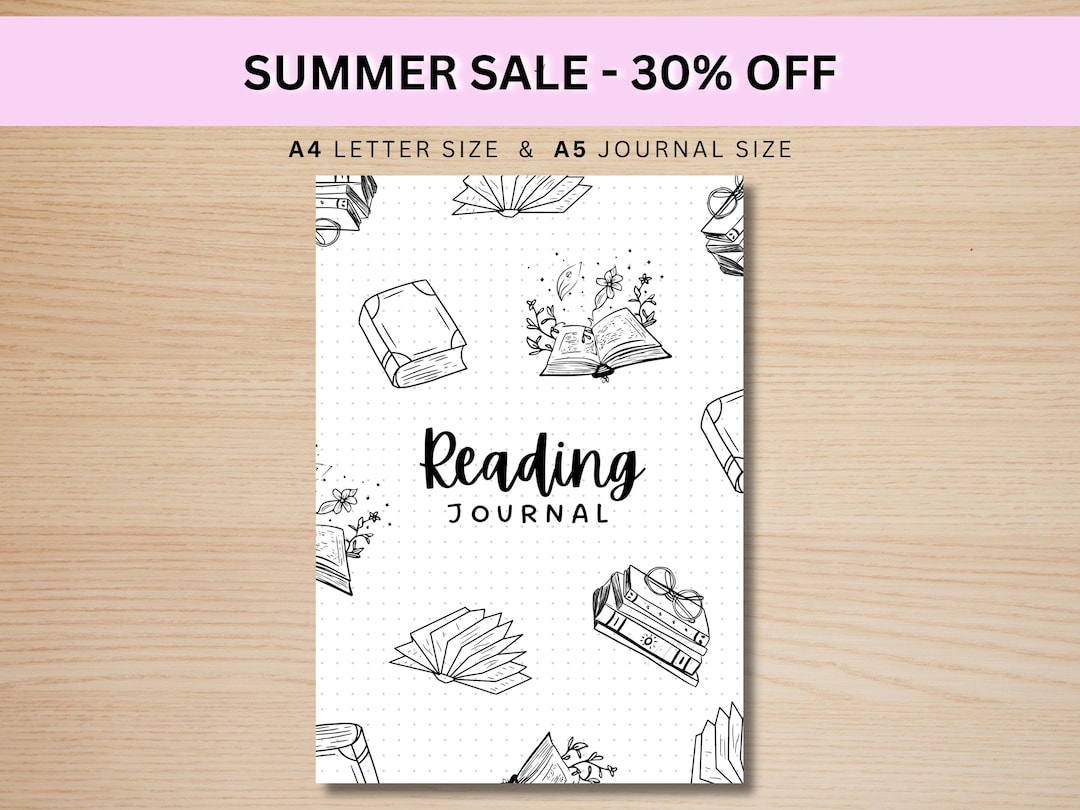 Reading Journal Cover Page PRINTABLE Journal Page Book Journal Title ...