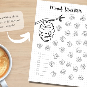 Bee Mood Tracker - PRINTABLE Journal Page - Planner Page - Daily ...