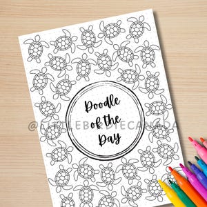 Turtle Doodle of the Day - PRINTABLE Journal Page - Planner Page ...