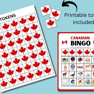 Canada Bingo Game Canadian Bingo Canada Day Activity Summer Game for ...