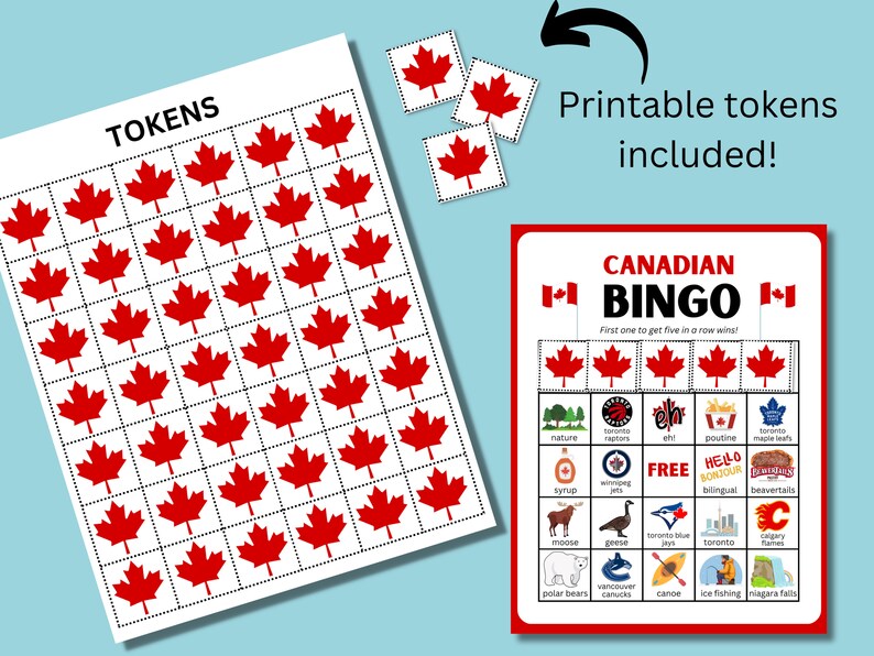 Canada Bingo Game Canadian Bingo Canada Day Activity Summer - Etsy Canada